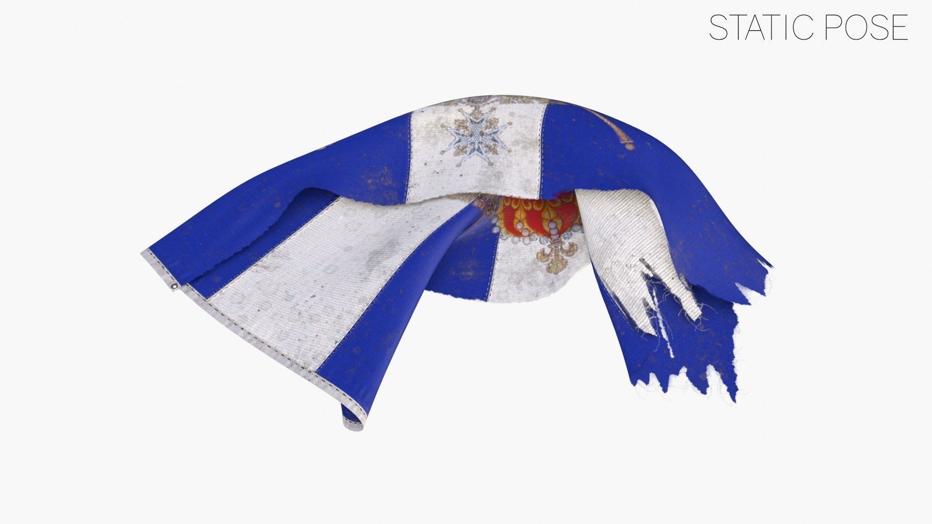 3D model Naval flag of the Kingdom of France 1365 - 1792 VR / AR / low ...