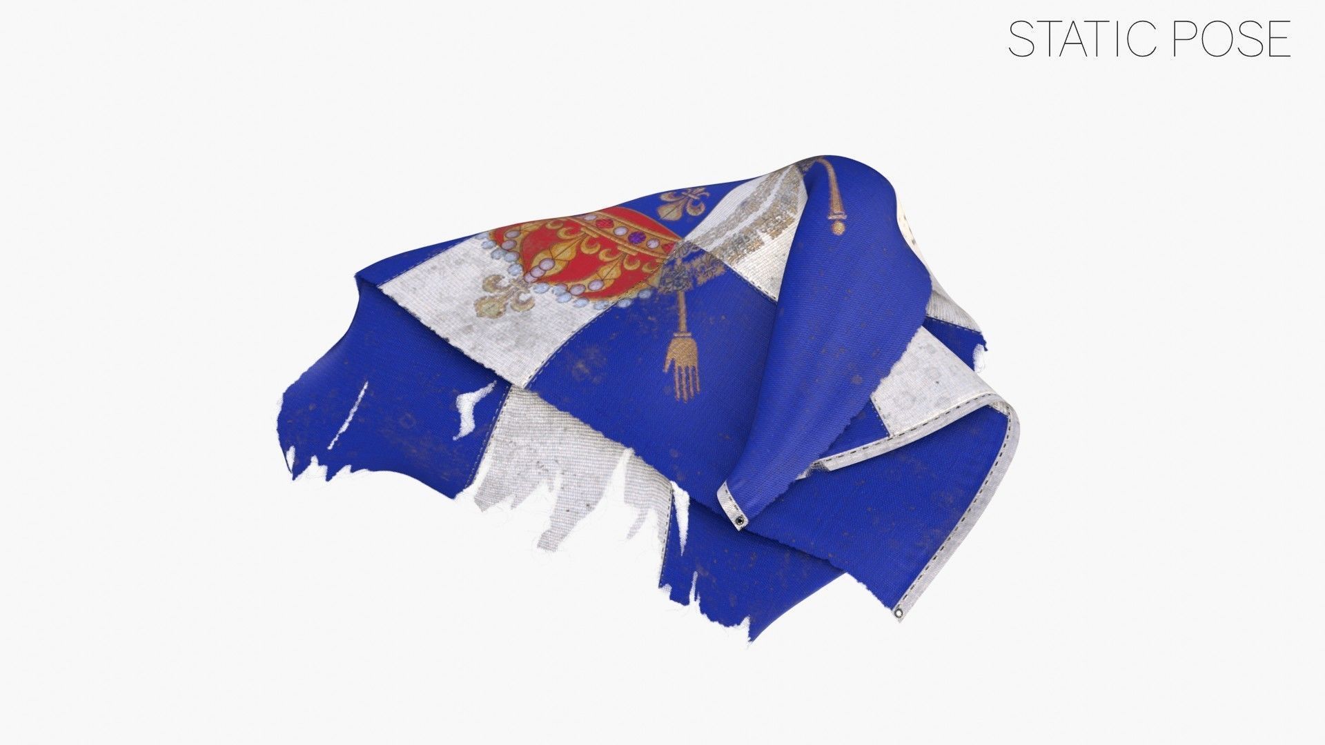 3D model Naval flag of the Kingdom of France 1365 - 1792 VR / AR / low ...
