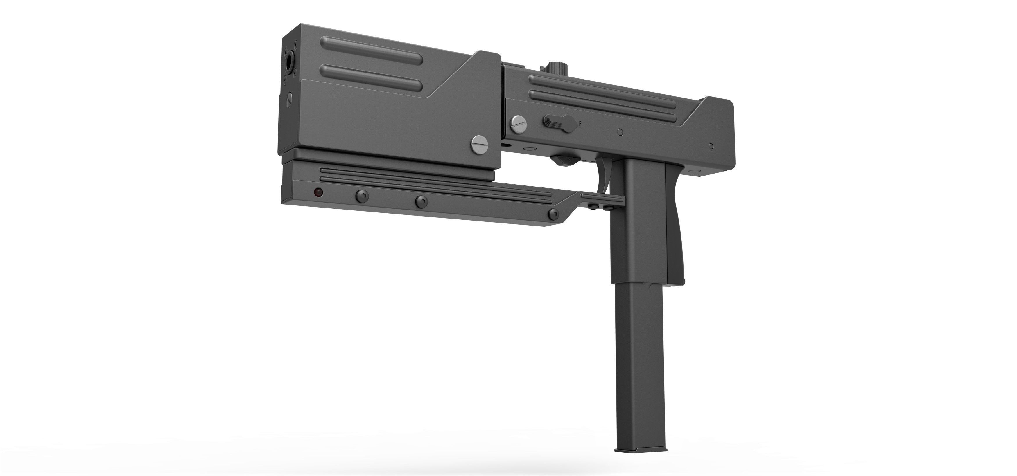 Submachine gun modified MAC-11 from the movie Blade 1998 3D model ...