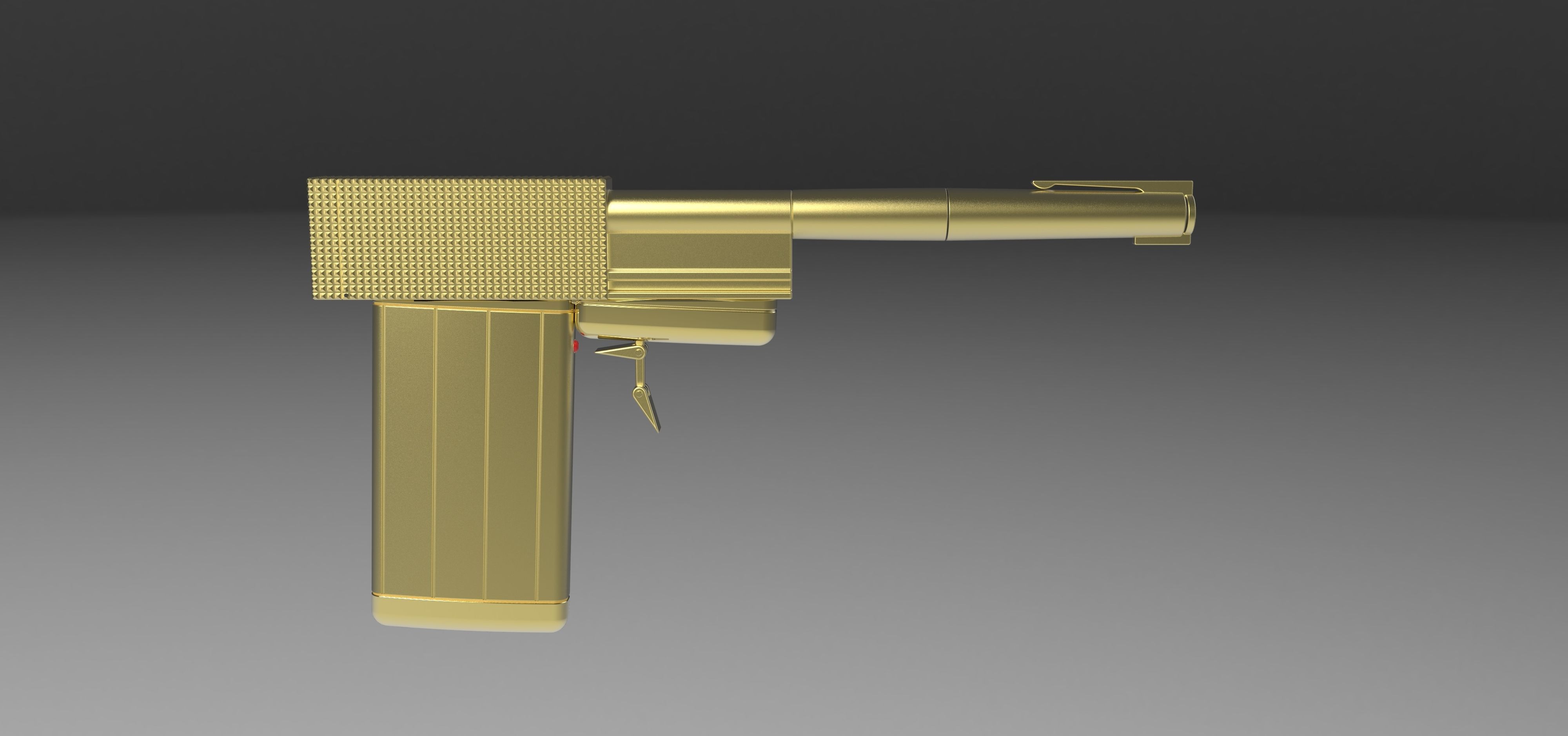Guess gold gun 3D model | CGTrader