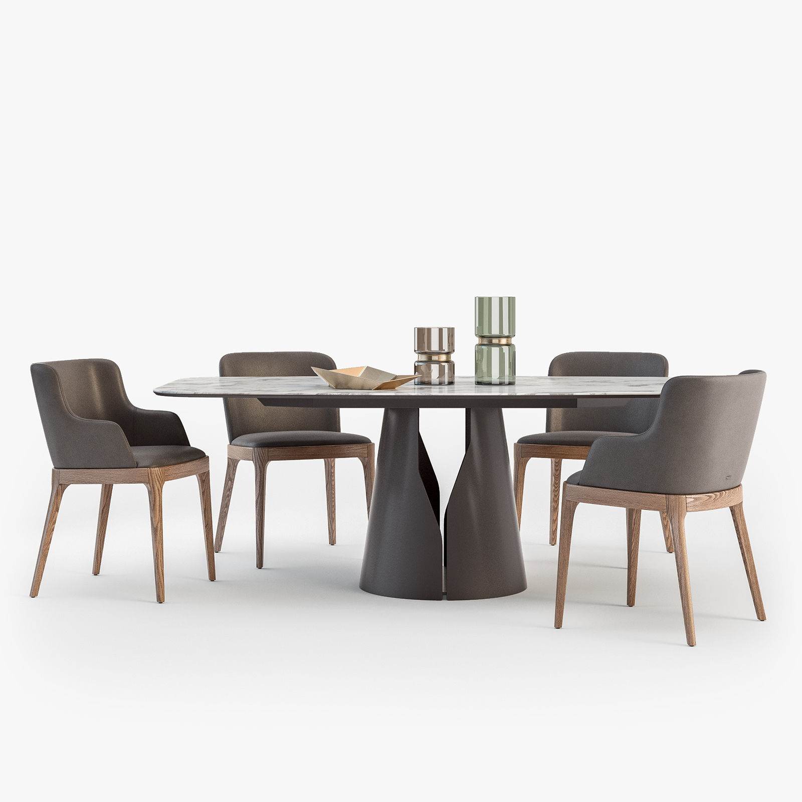Cattelan Italia Giano table Magda chair set 3D model | CGTrader