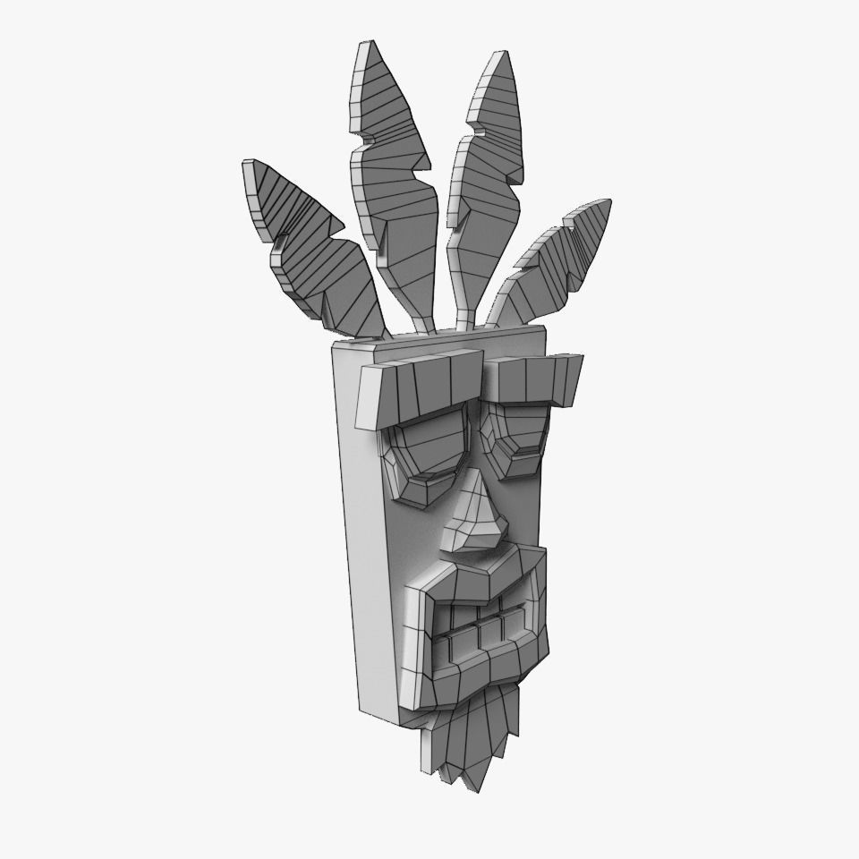 3D model Aku Aku - Fan art VR / AR / low-poly | CGTrader