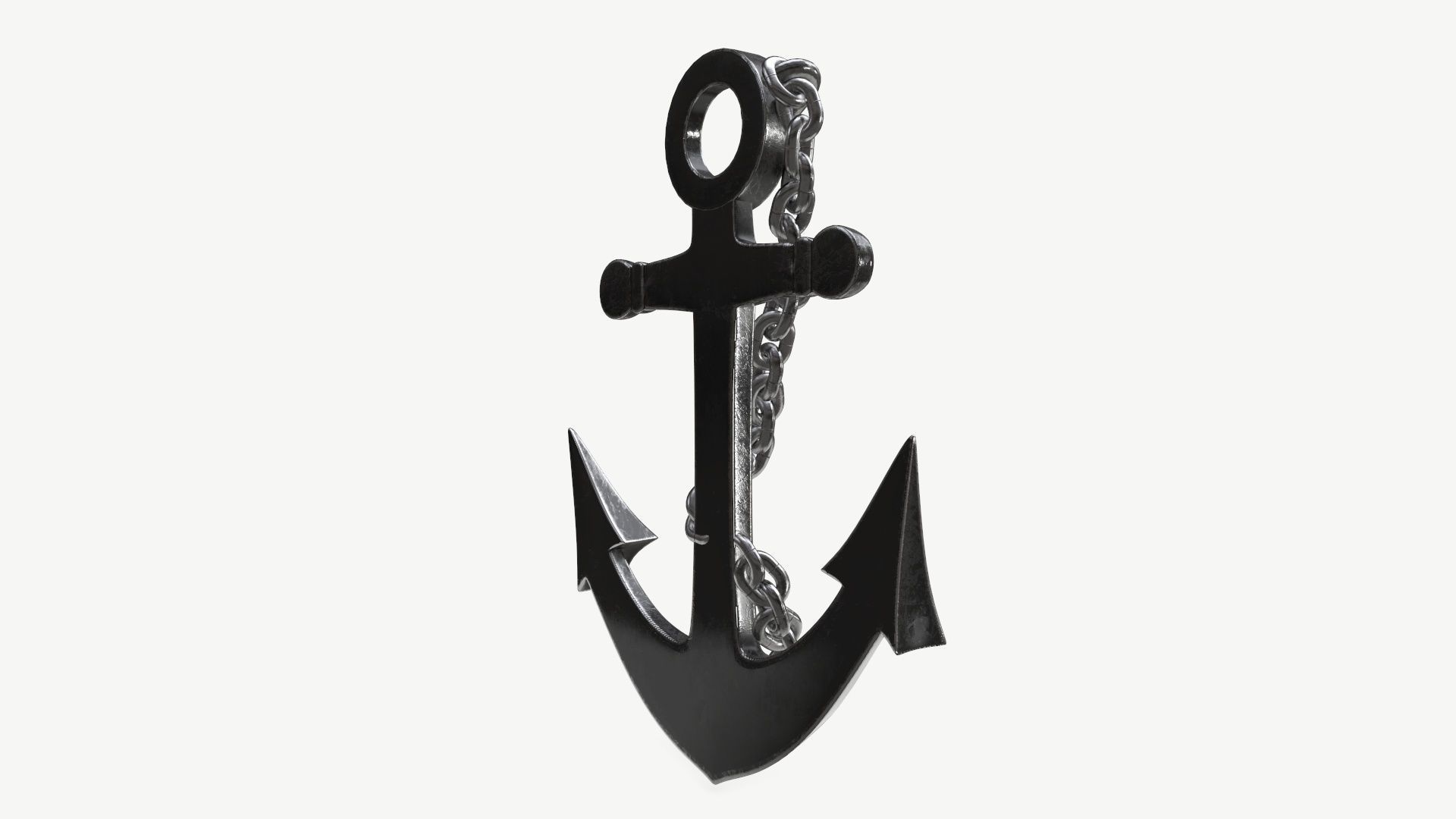 Wall interior decor anchor with chains 3D model | CGTrader