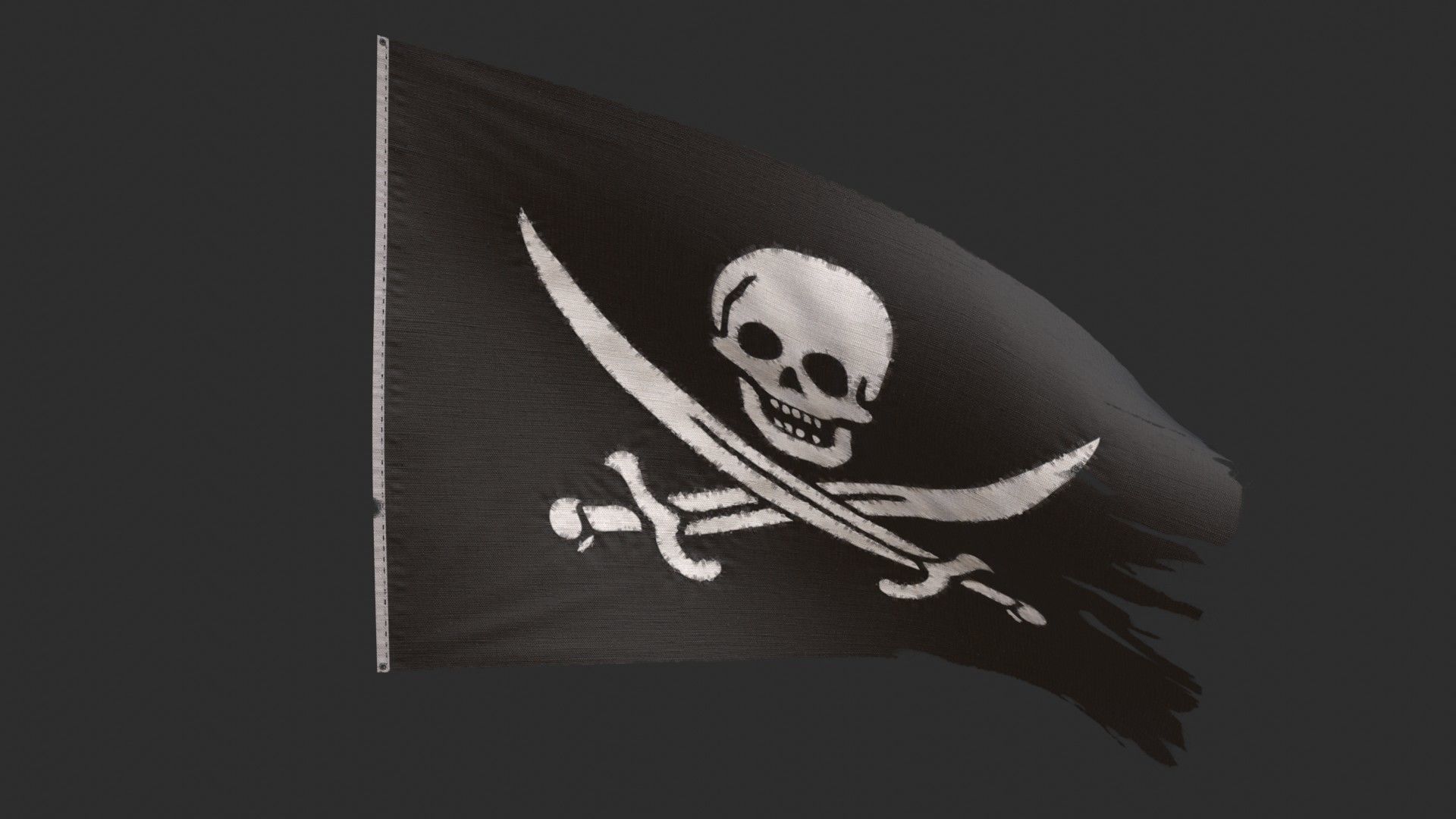 3D model Pirate Flag - Calico Jack Rackham VR / AR / low-poly rigged ...