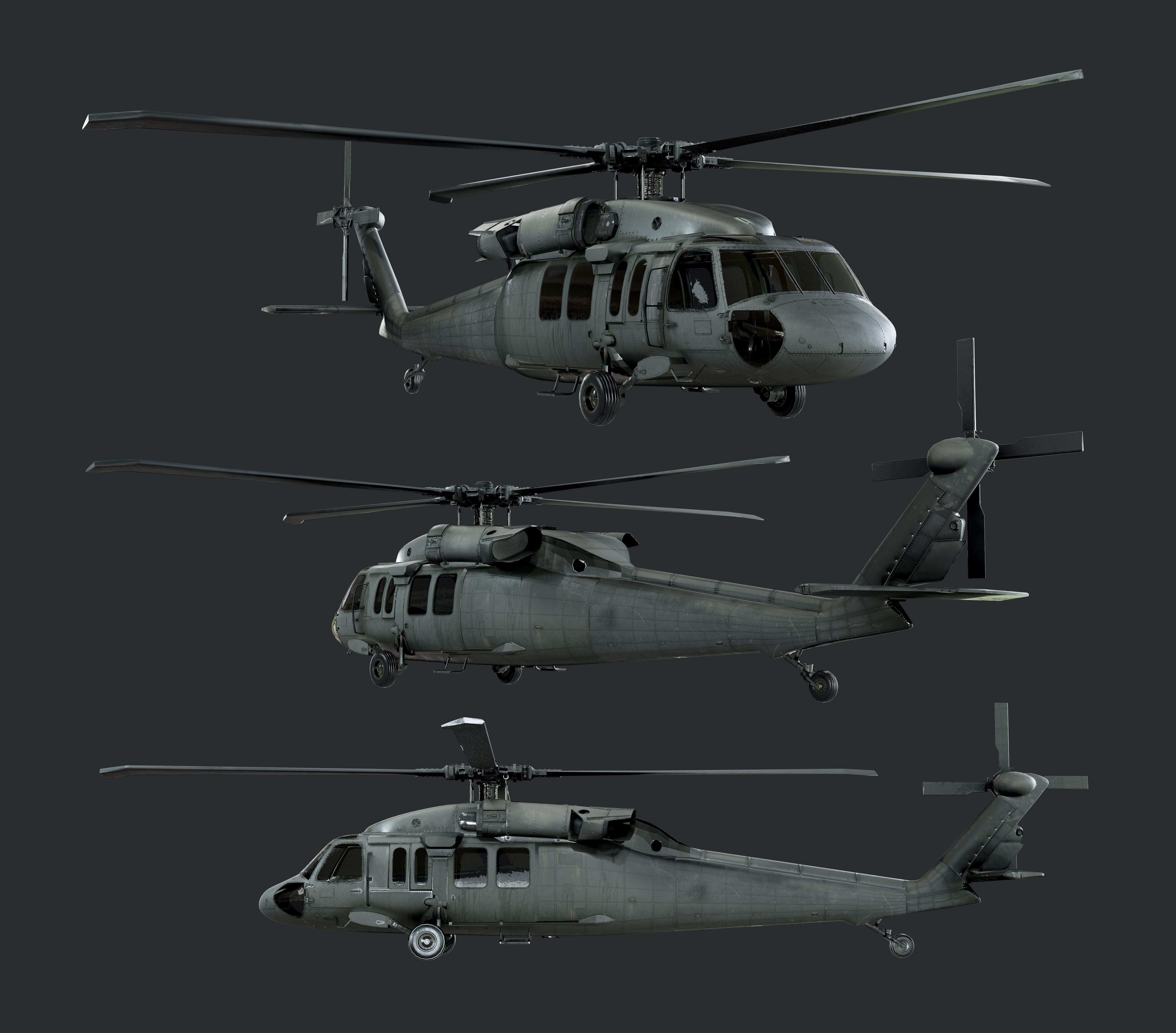 Sikorsky UH60 Black Hawk Helicopter EXTERIOR and INTERIOR 3D model ...