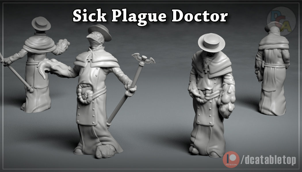 Corrupted Plague Doctor - 3D Printable Character - 2 Poses 3D model 3D ...
