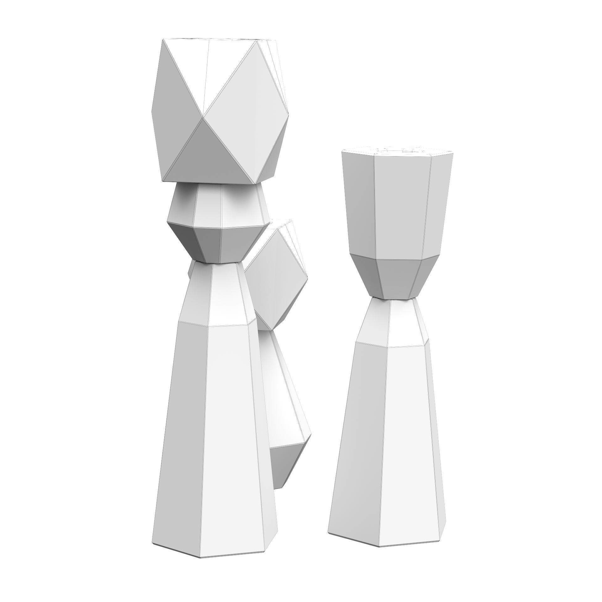 BoConcept decorative set with vase candleholders and lemons 3D model | CGTrader