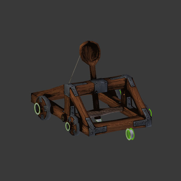 Catapult rigged Animation Low-Poly free VR / AR / low-poly 3D model ...