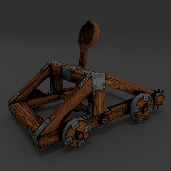 Catapult rigged Animation Low-Poly free VR / AR / low-poly 3D model ...