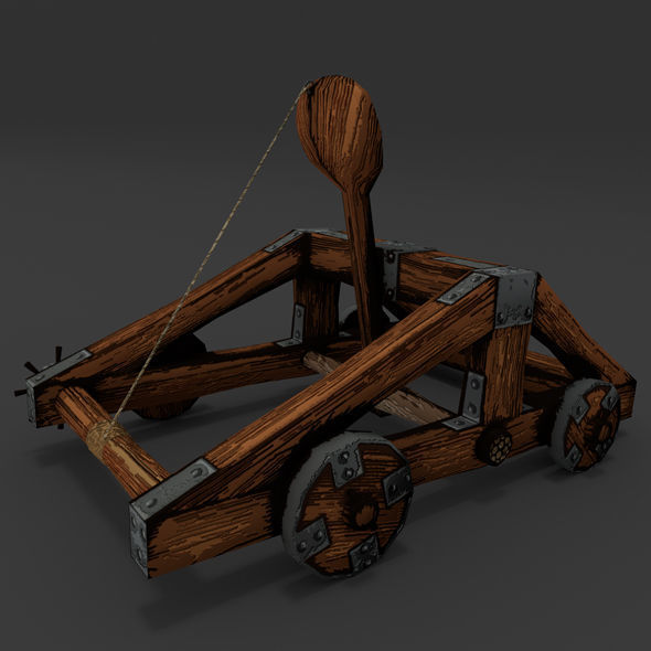 Catapult rigged Animation Low-Poly free VR / AR / low-poly 3D model ...