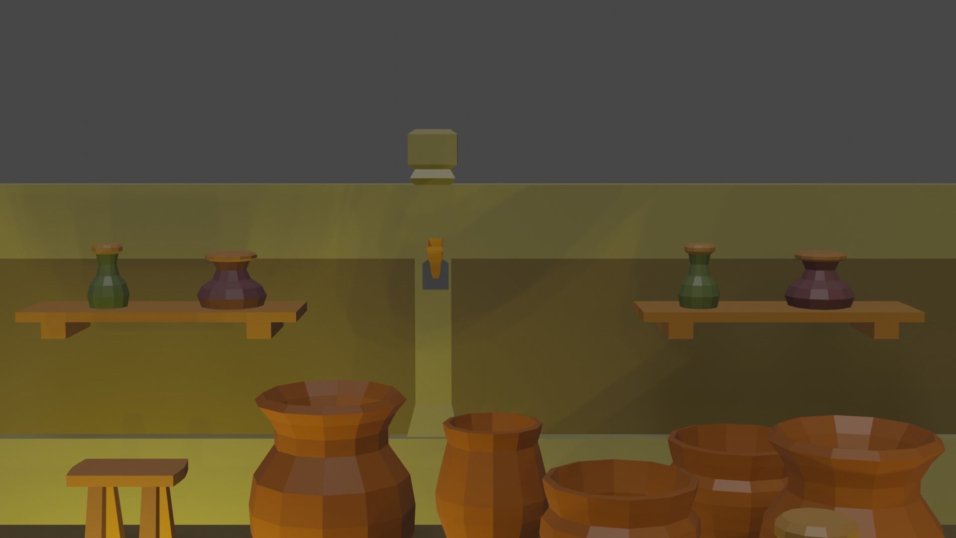 3D model low poly dungeon lego building with lights and furniture VR ...