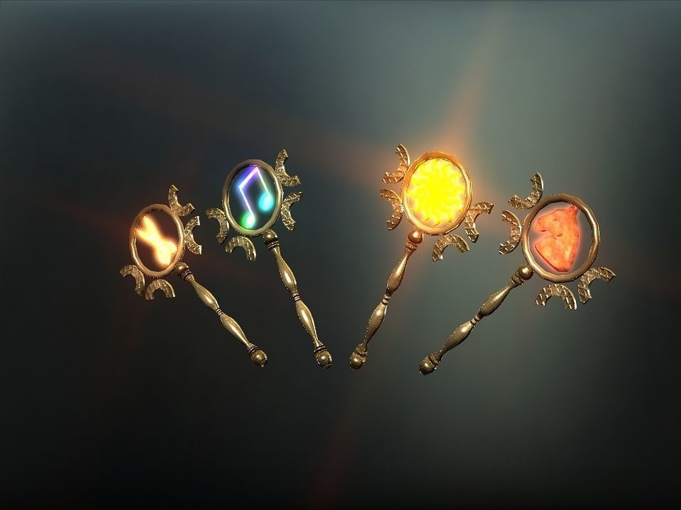 3D model Golden Moon Magic Wands Collection VR / AR / low-poly | CGTrader
