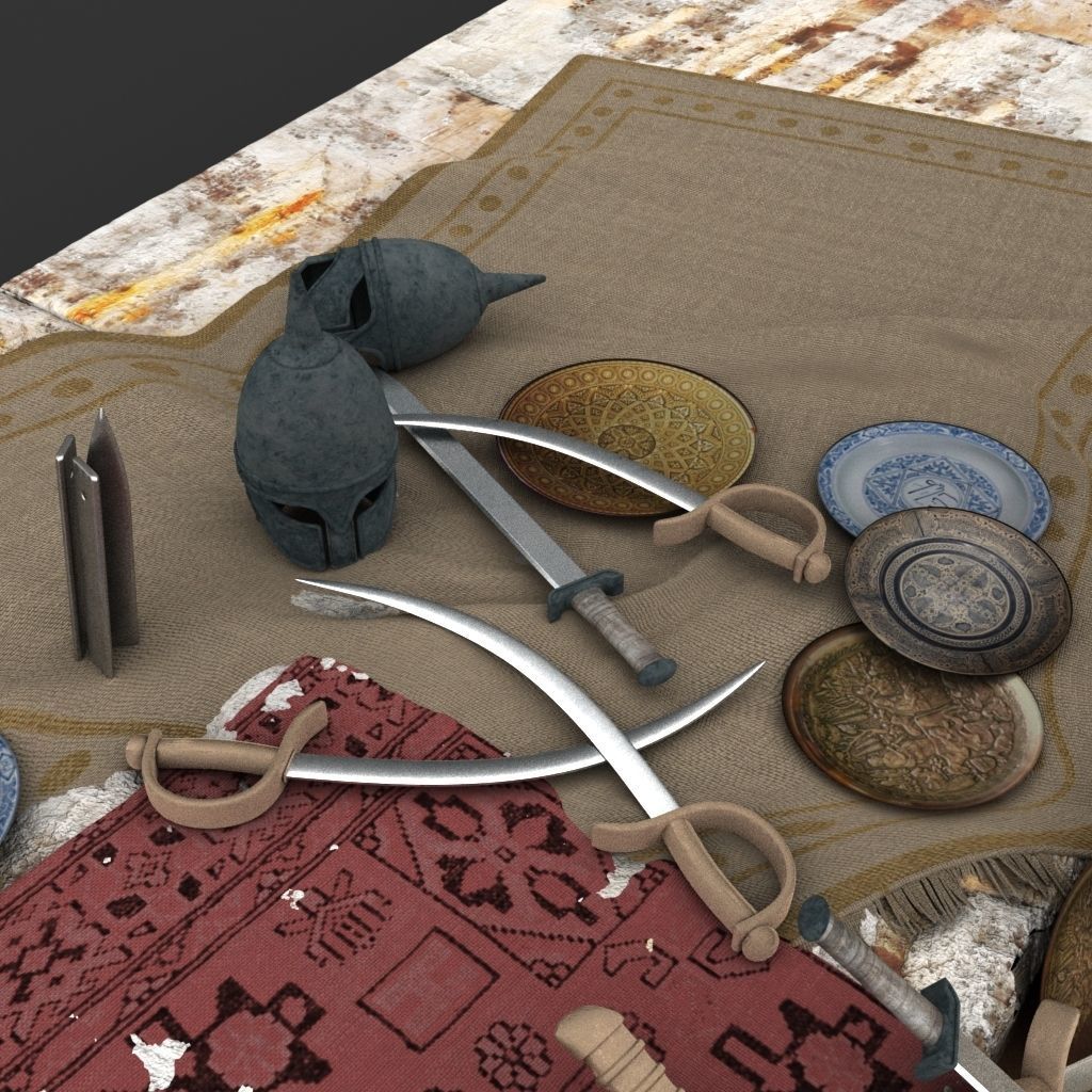 Metals set of weapons 3D model | CGTrader