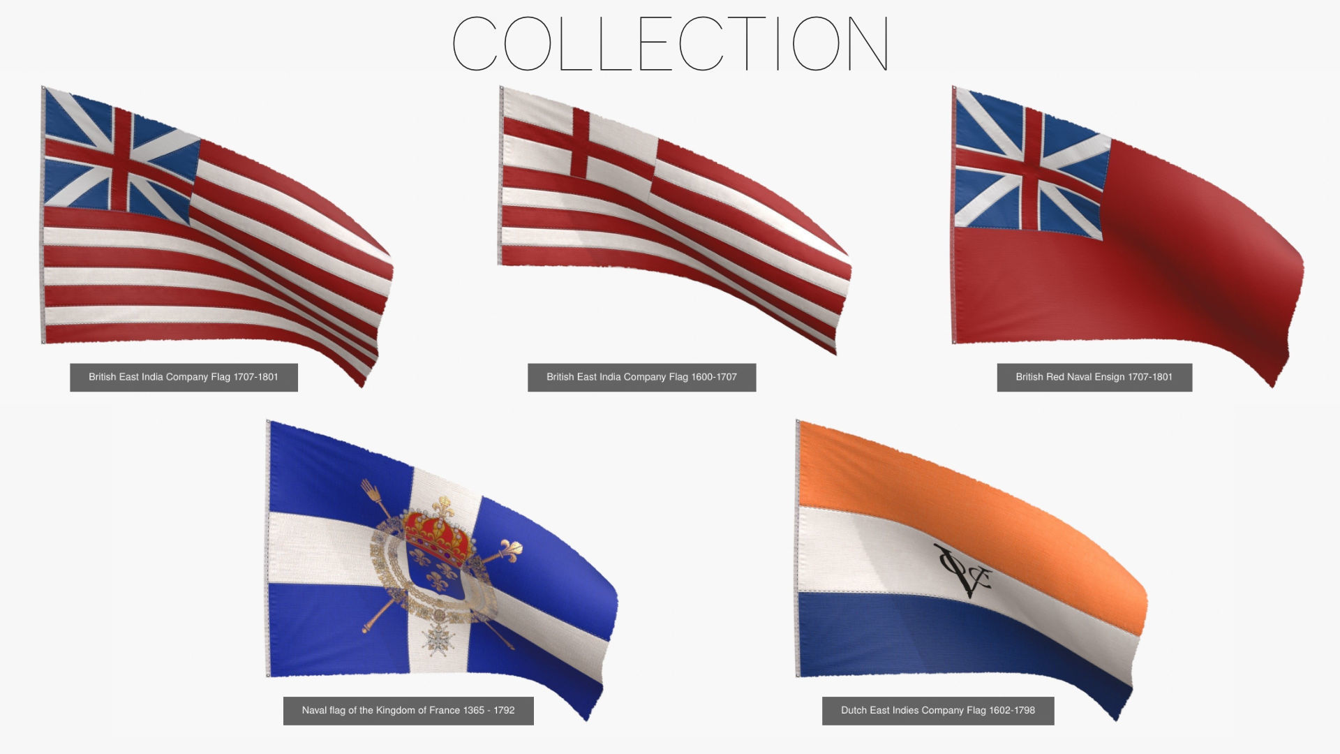 3D model Old Merchants Naval Flags | CGTrader