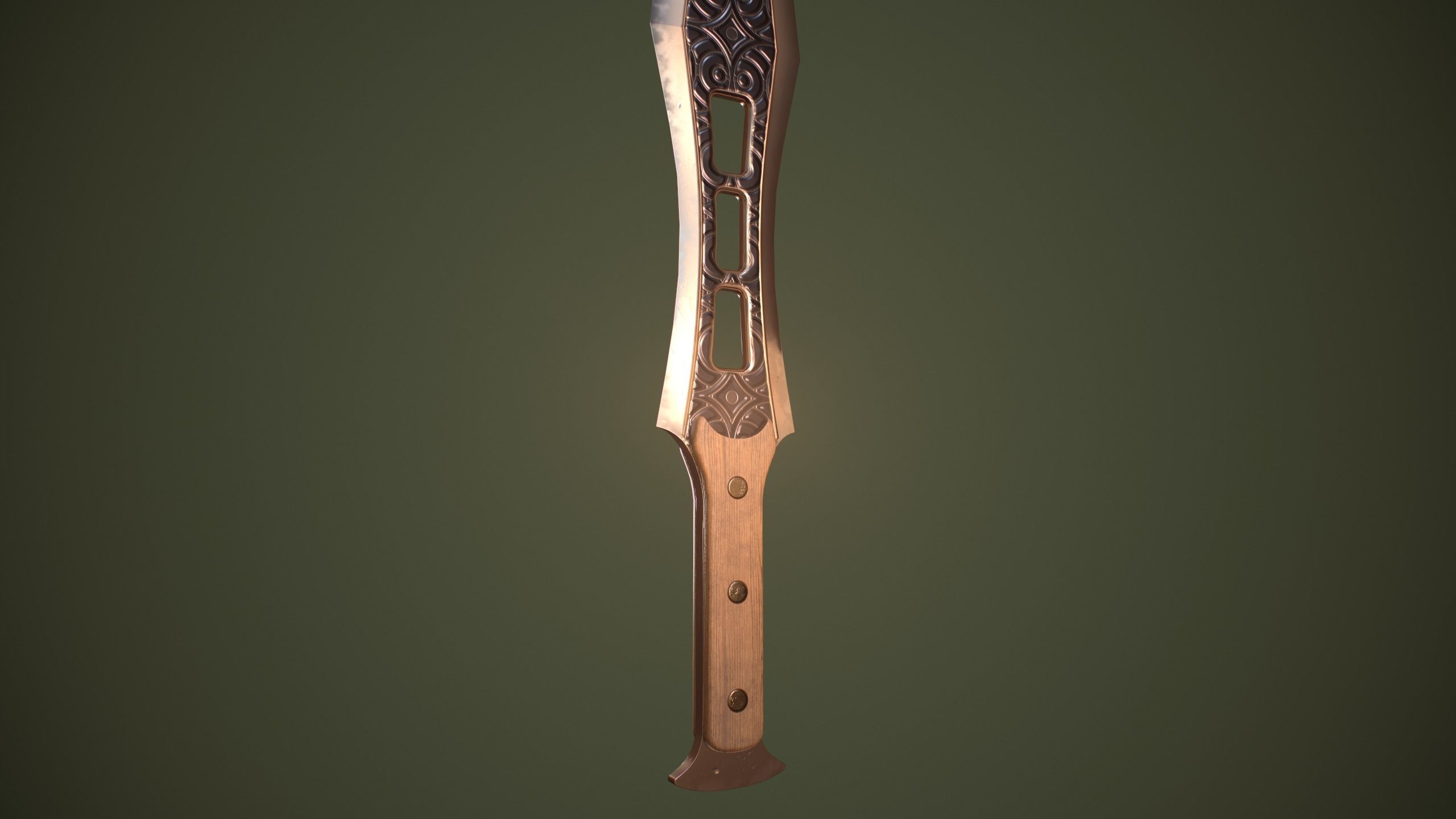 3D model Golden Blade VR / AR / low-poly | CGTrader
