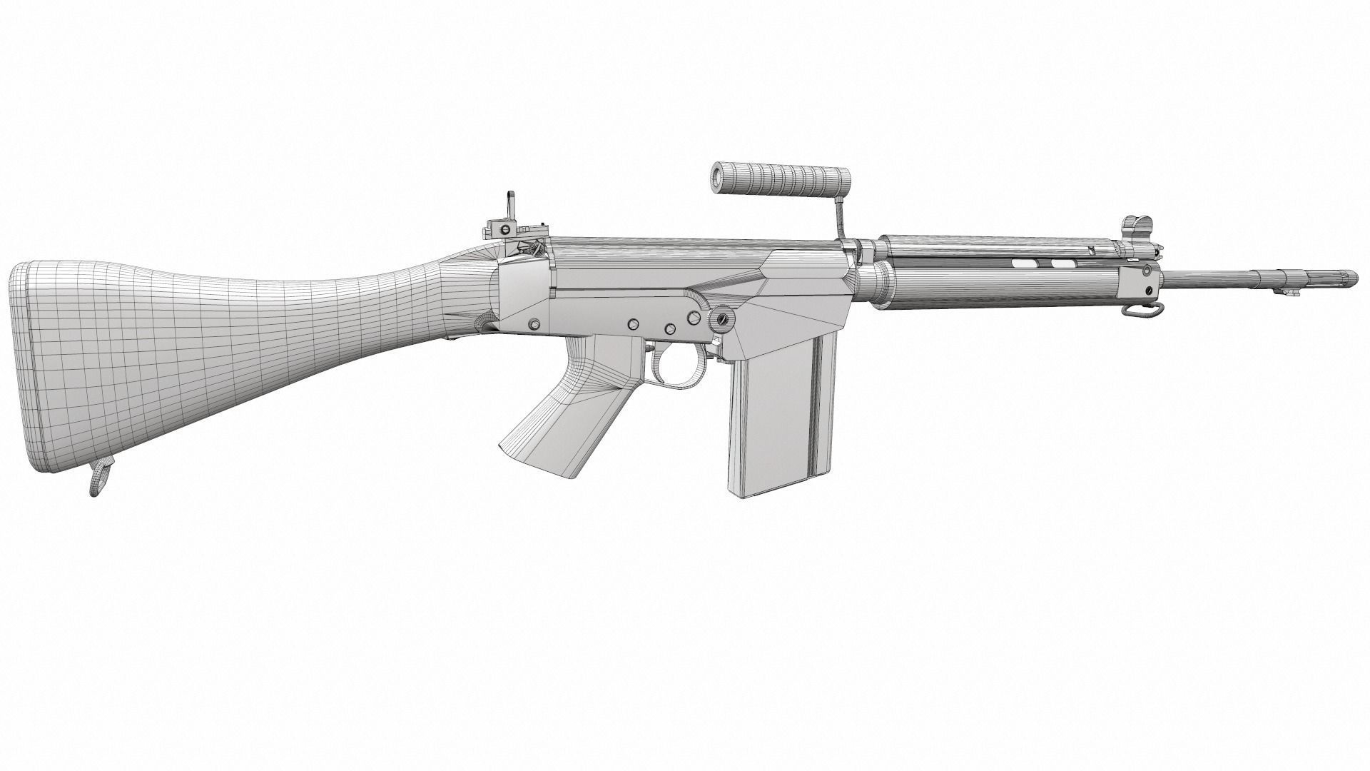 Assault rifle L1A1 Fn Fal 3D model | CGTrader