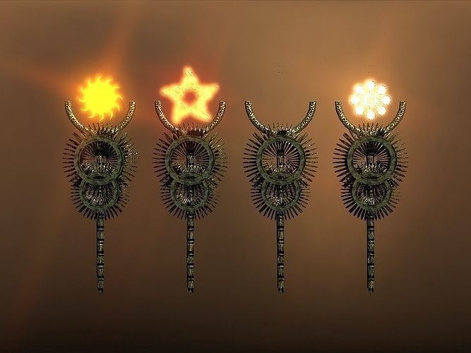 3D model Rising Suns magic wands collection VR / AR / low-poly | CGTrader