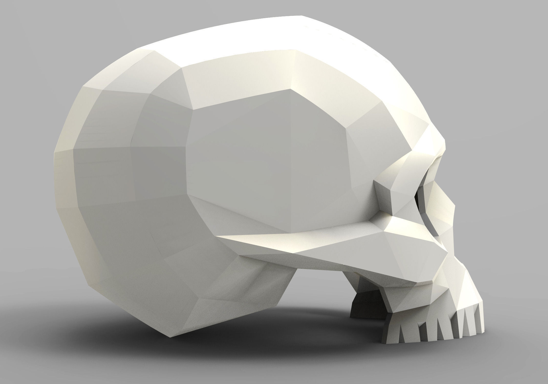 Faceted skull 3D model 3D printable | CGTrader