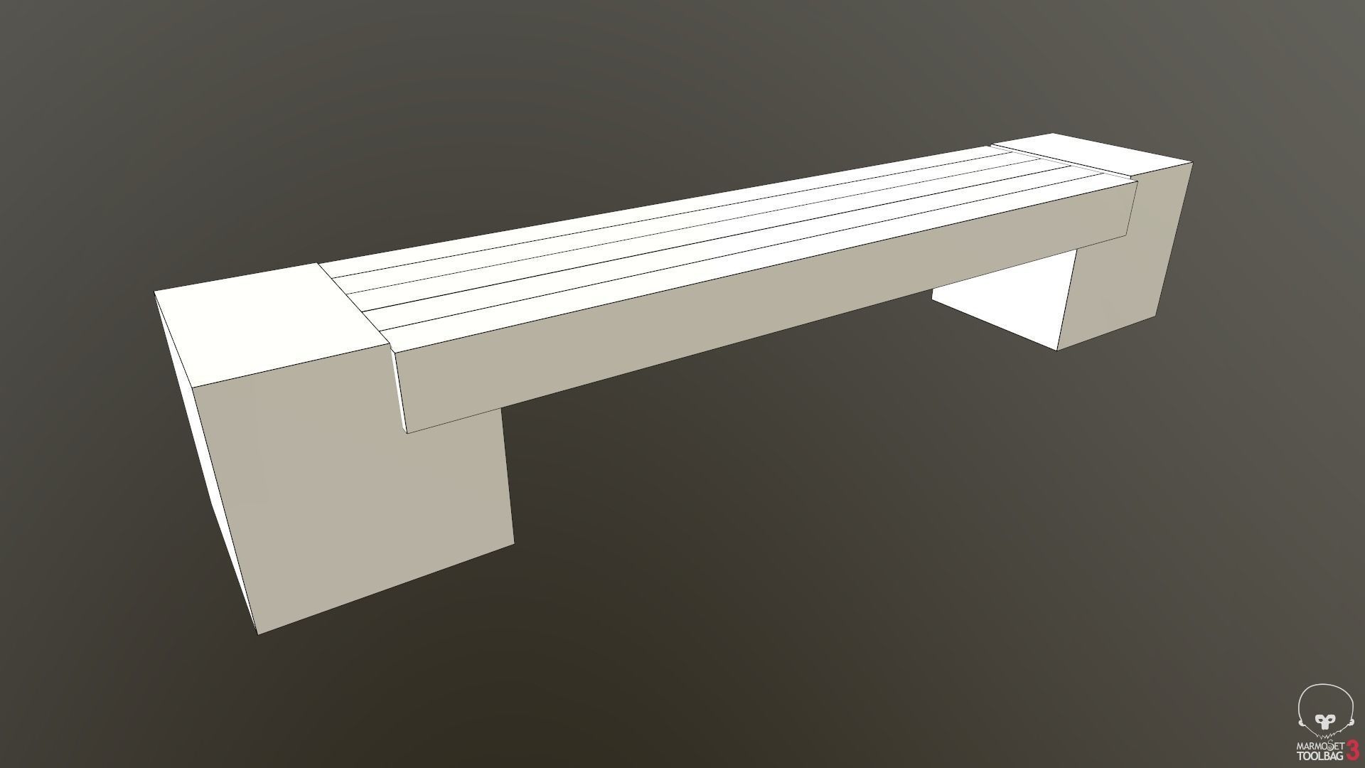 Bench with concrete base free VR / AR / low-poly 3D model | CGTrader