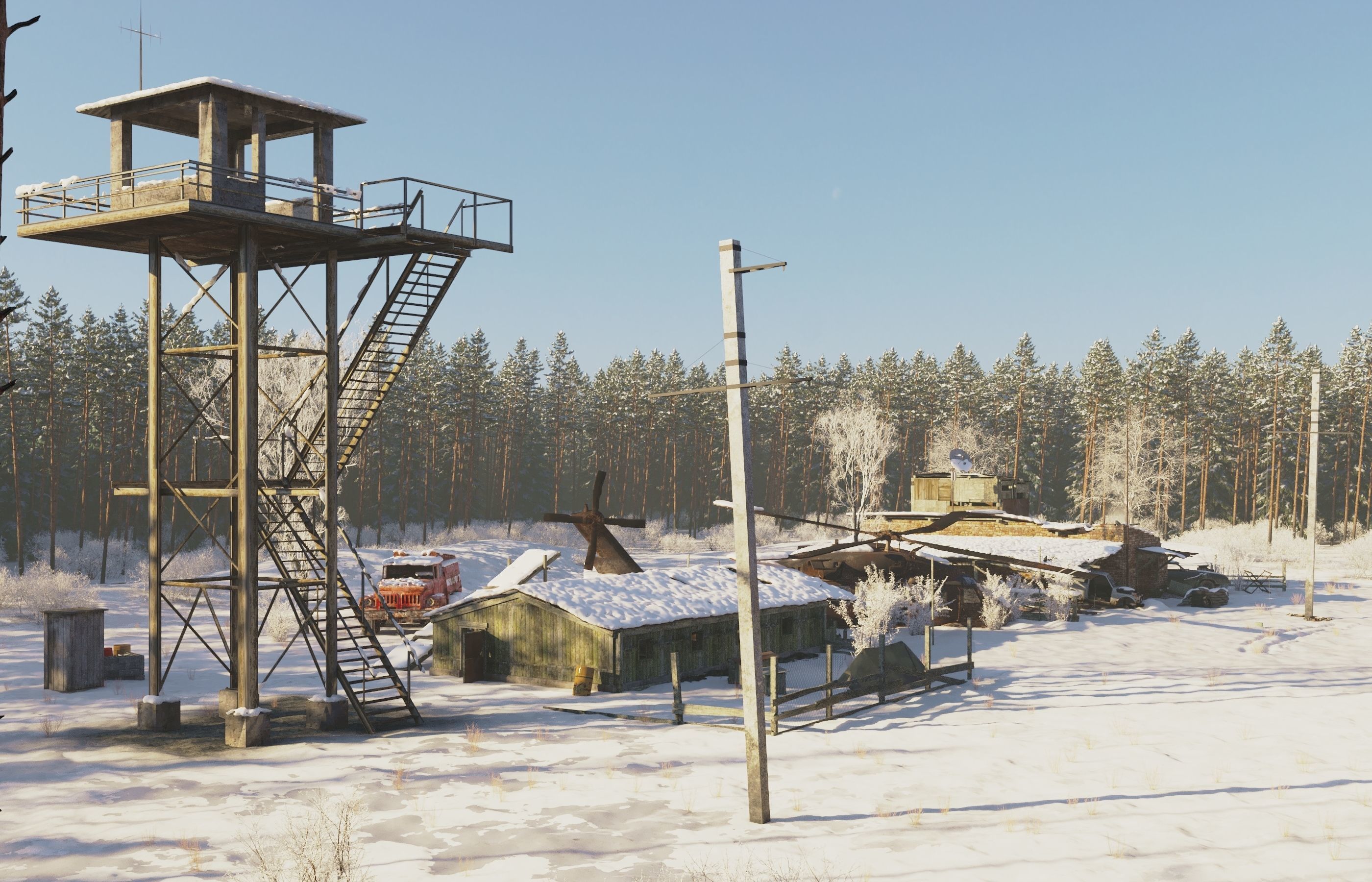 3D model WINTER base CLEAR SKY VR / AR / low-poly | CGTrader