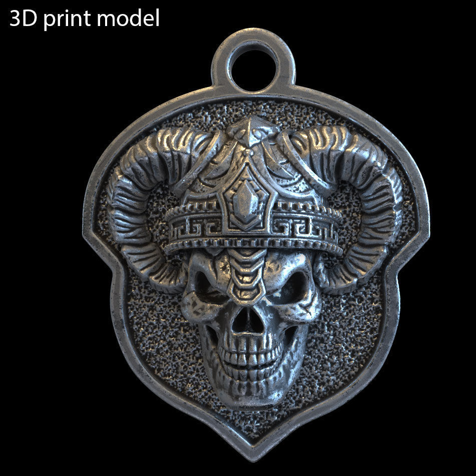 skull Pendant jewelry Demon vol4 and relief 3D model 3D printable ...