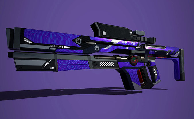 3D model Sci-Fi Weapon Game Assets Optimized Polygon VR / AR / low-poly ...