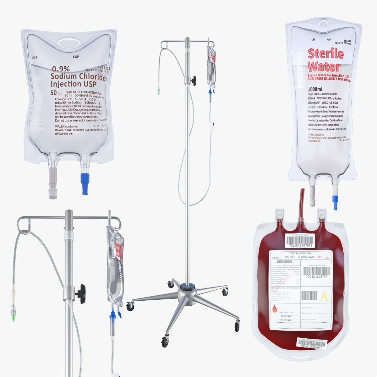 IV Bags Pack 3D model MAX OBJ FBX