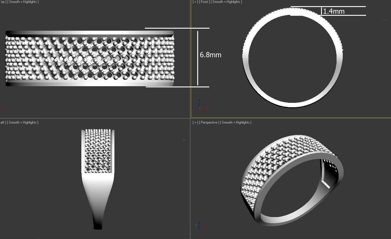 Ring shine of diamonds STL 3D Model 3D printable STL - CGTrader.com