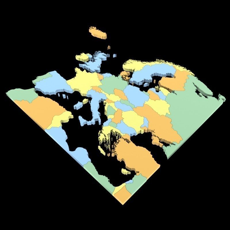 Map of Europe 3D model | CGTrader