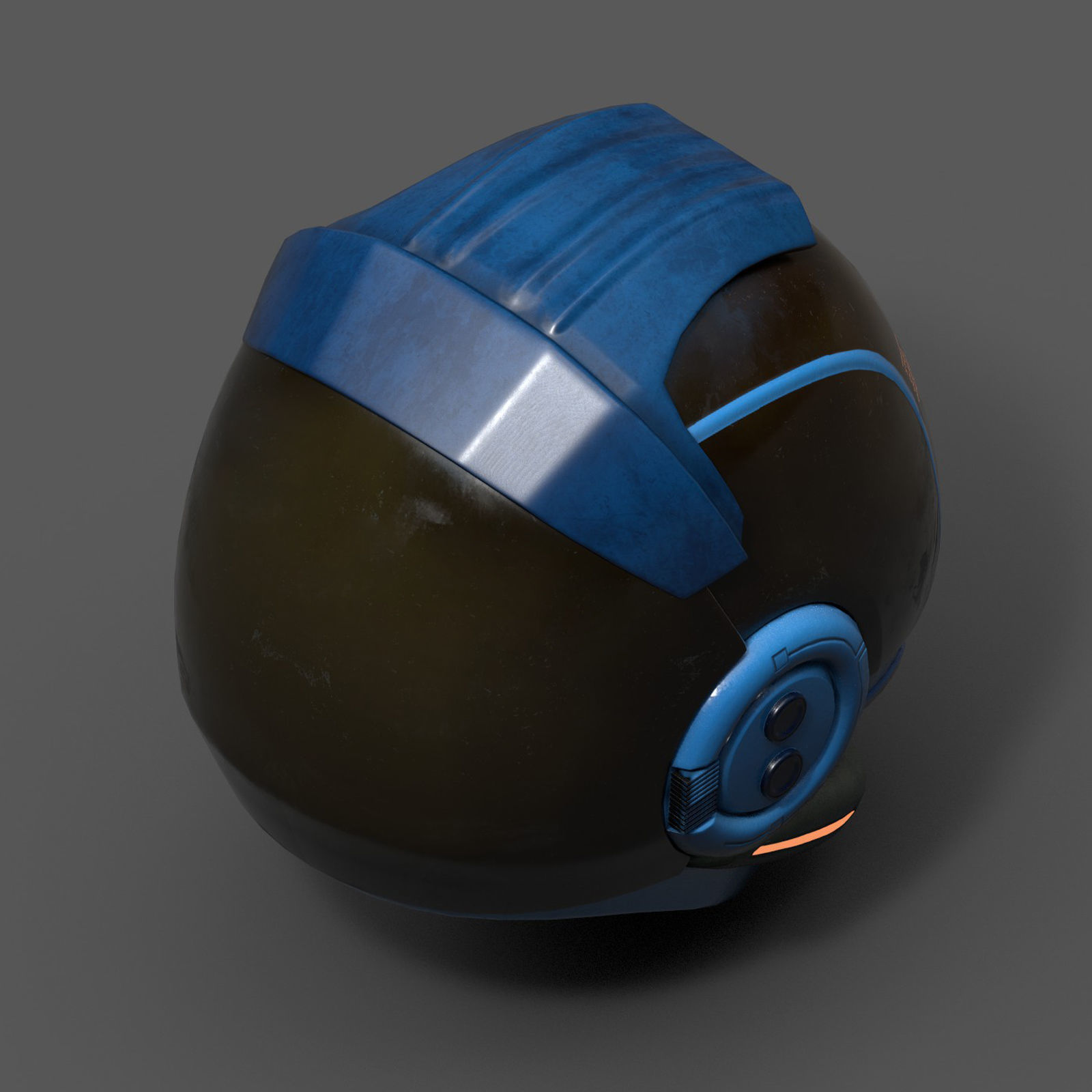 3D model Helmet scifi fantasy pilot military combat low poly human VR ...