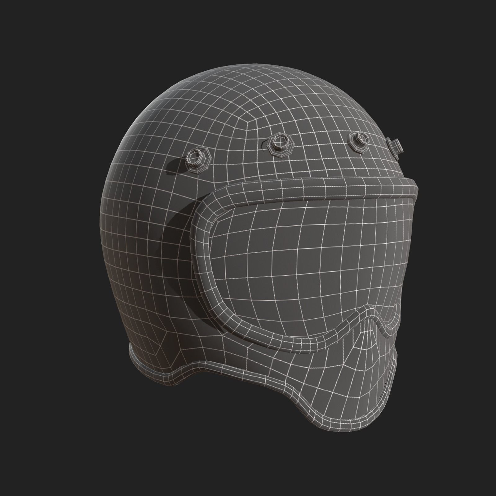 3D model Helmet scifi fantasy pilot military racer bike VR / AR / low ...