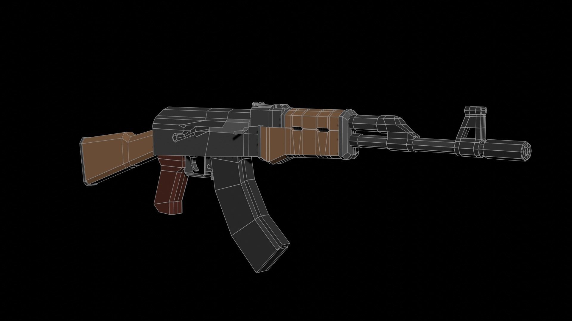 3D model 5 AK Rifles Low-Poly Pack VR / AR / low-poly | CGTrader