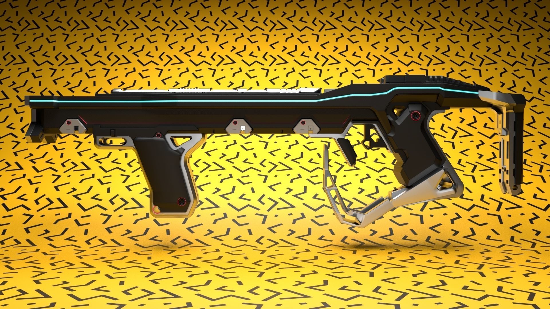 sci-fi gun free 3D model | CGTrader