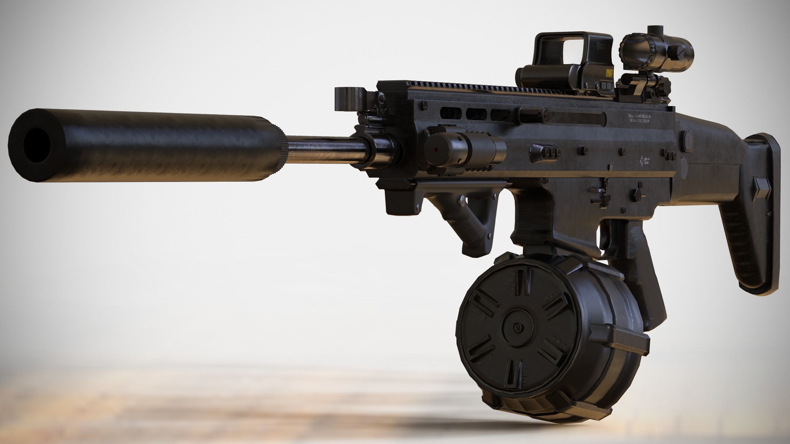 3D model FN SCAR - H - LMG - With Attachments - Highly Detailed - PBR ...