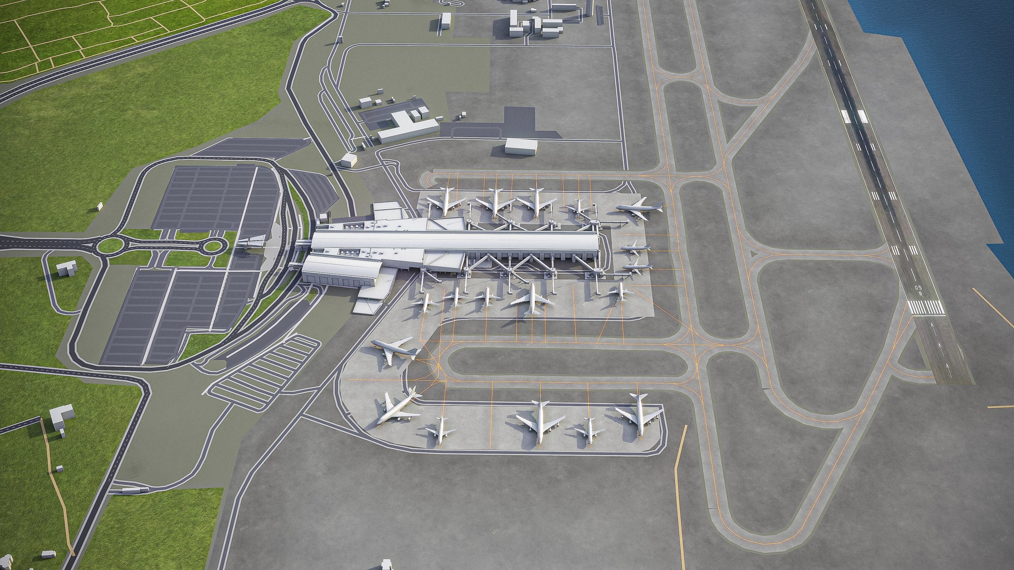 3D model Larnaca International Airport - LCA VR / AR / low-poly | CGTrader