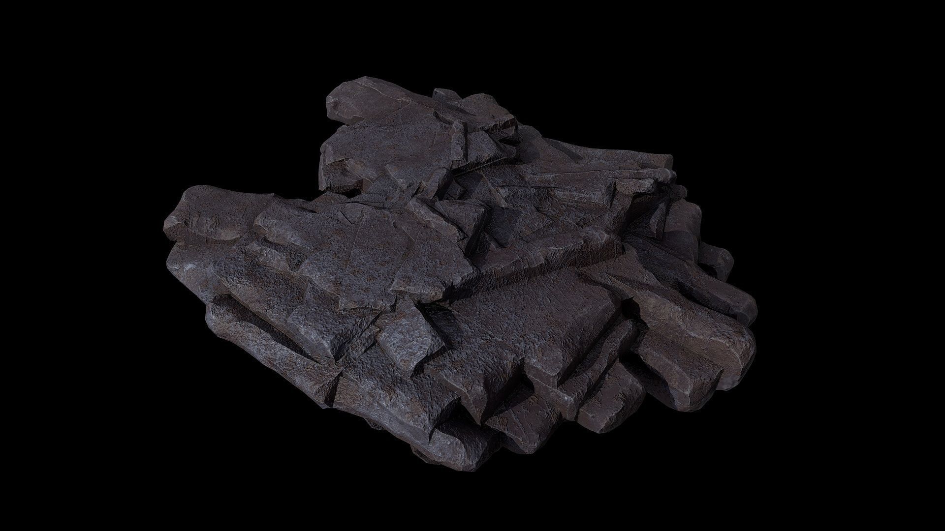 3D model Low poly sci fi flat rock plateau environment asset VR / AR ...