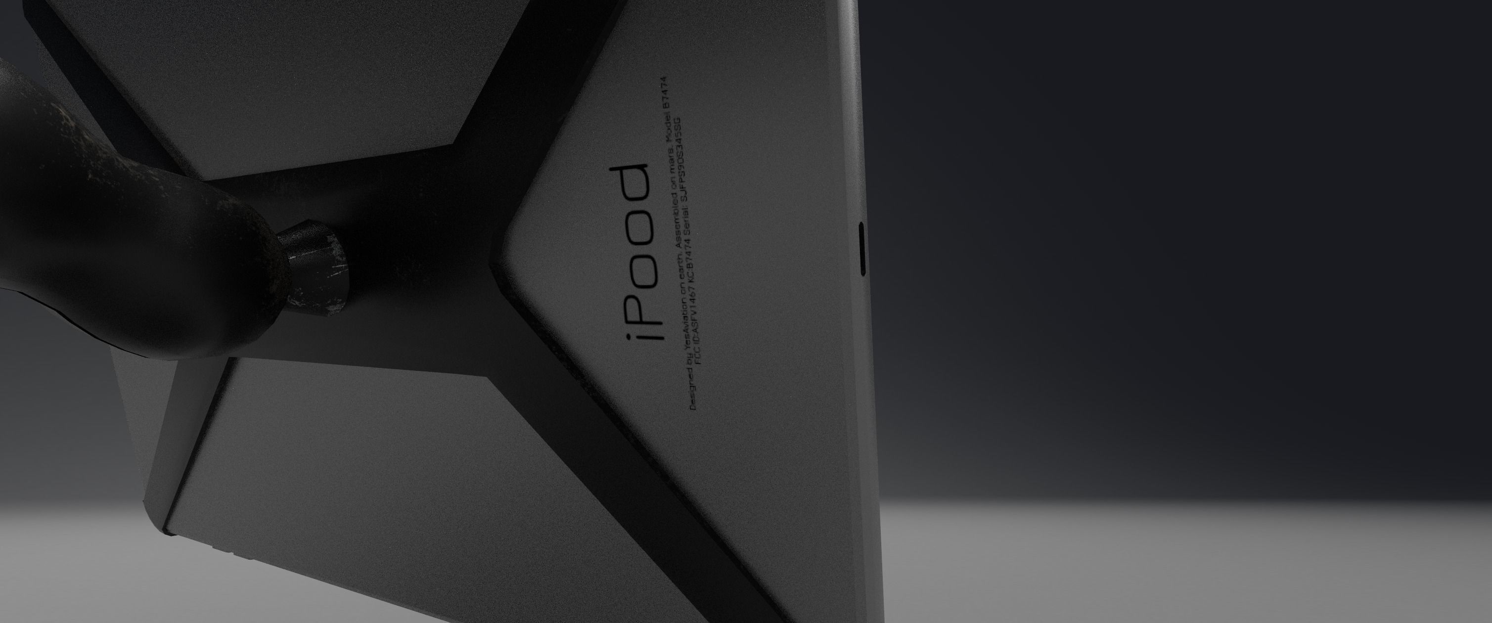 3D model Aircraft Electronic Flight Bag EFB Tablet with suction mount ...