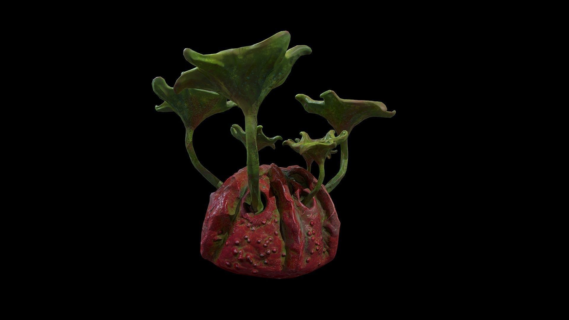 3D model Low poly alien plant environment asset VR / AR / low-poly ...