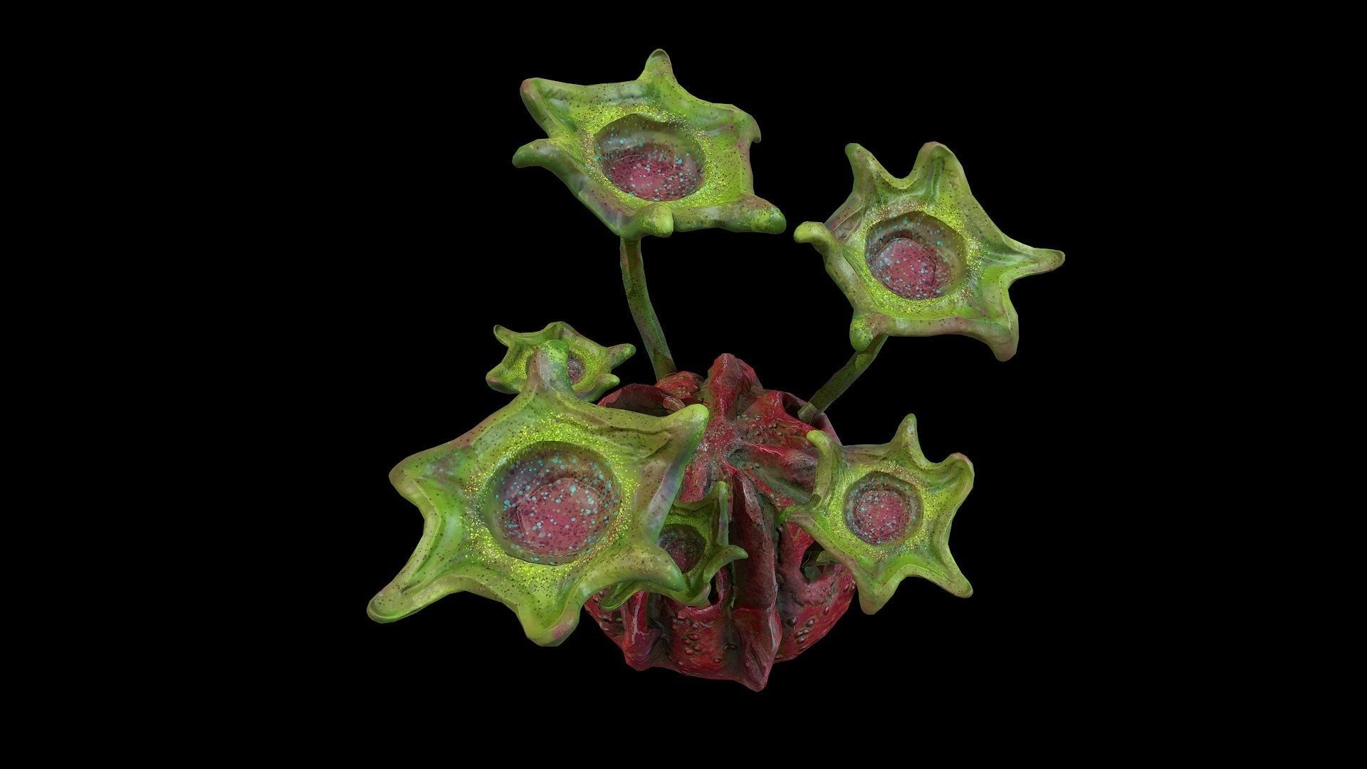 3D model Low poly alien plant environment asset VR / AR / low-poly ...