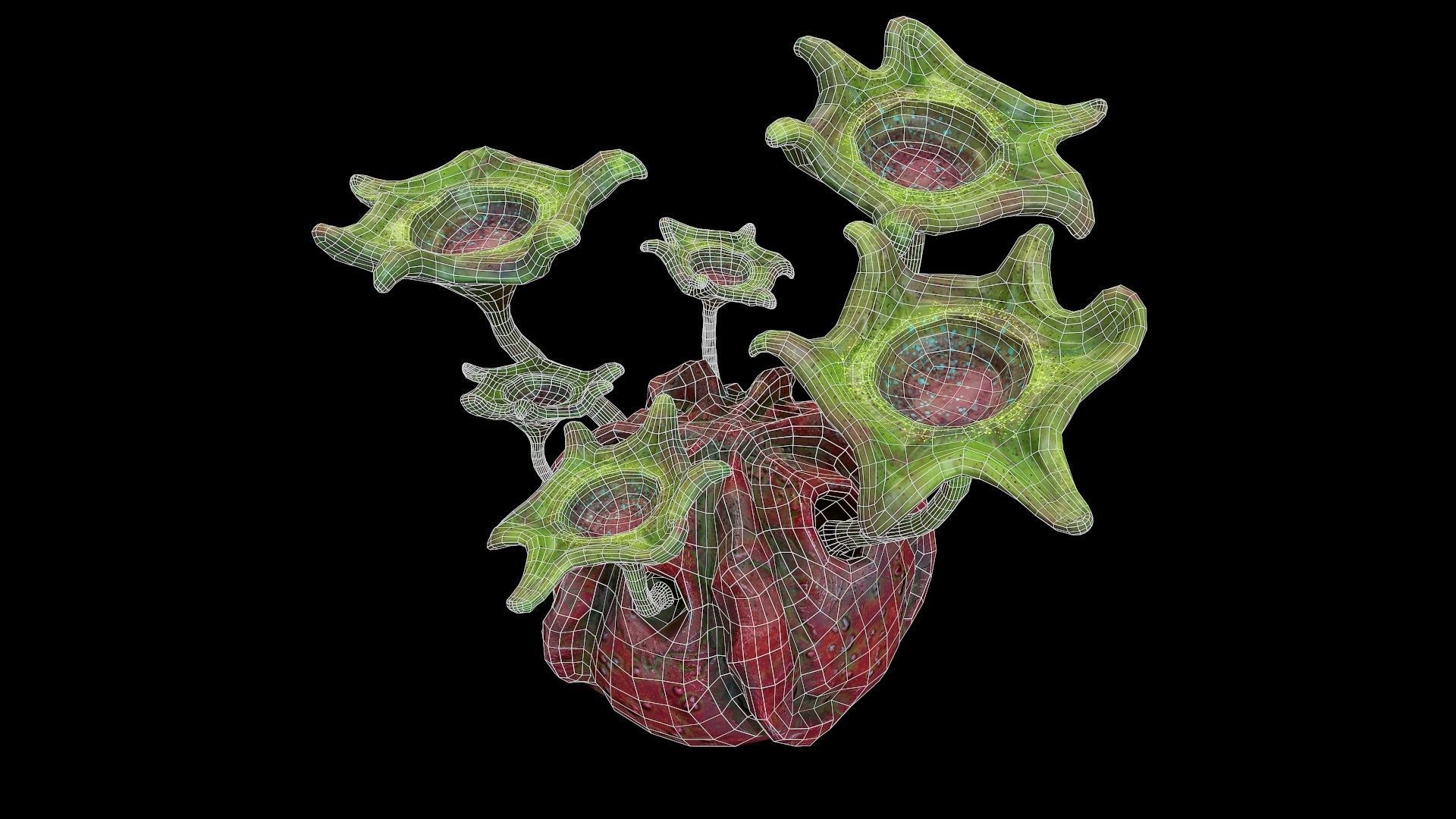 3D model Low poly alien plant environment asset VR / AR / low-poly ...