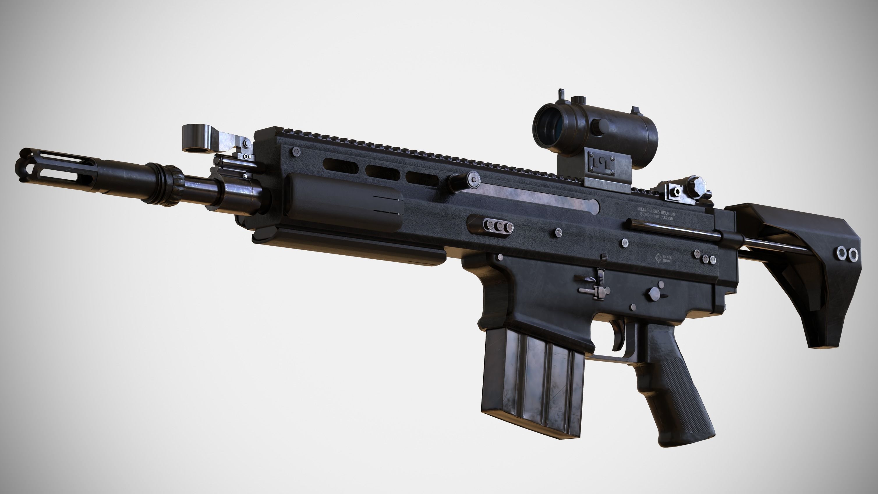 3D model FN SCAR - H - QCB - With Attachments - Highly Detailed - PBR ...