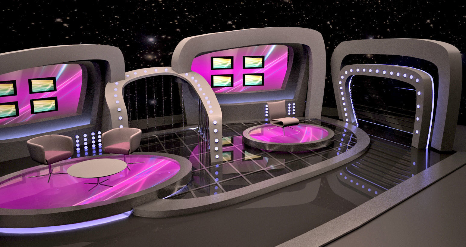 TV Talk Show Studio Set Scene 3D model | CGTrader