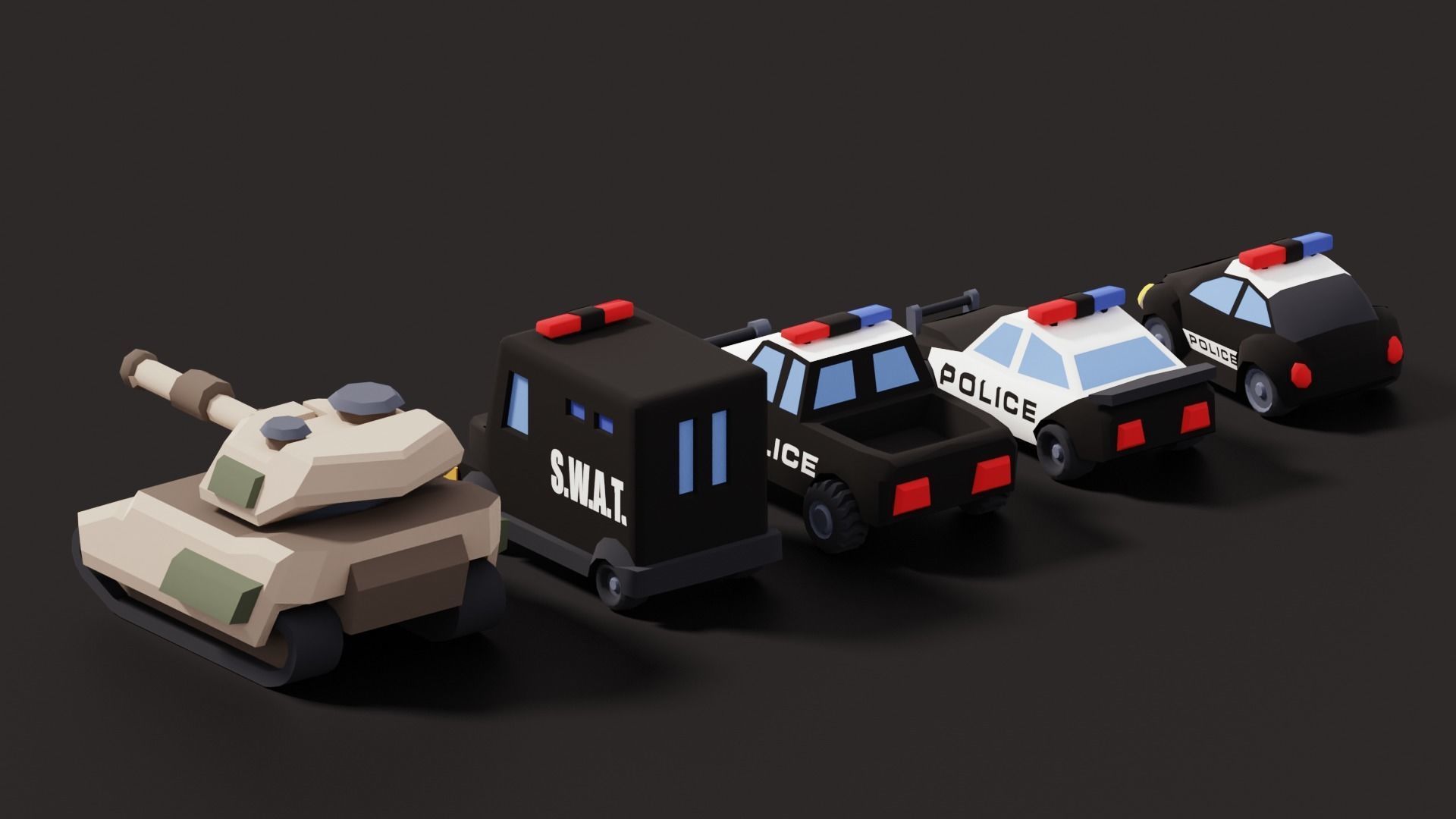 3D model Smooth Low Poly Stylized Vehicle Cars Pack VR / AR / low-poly ...