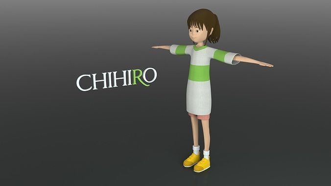 Chihiro cartoon girl free 3D model | CGTrader