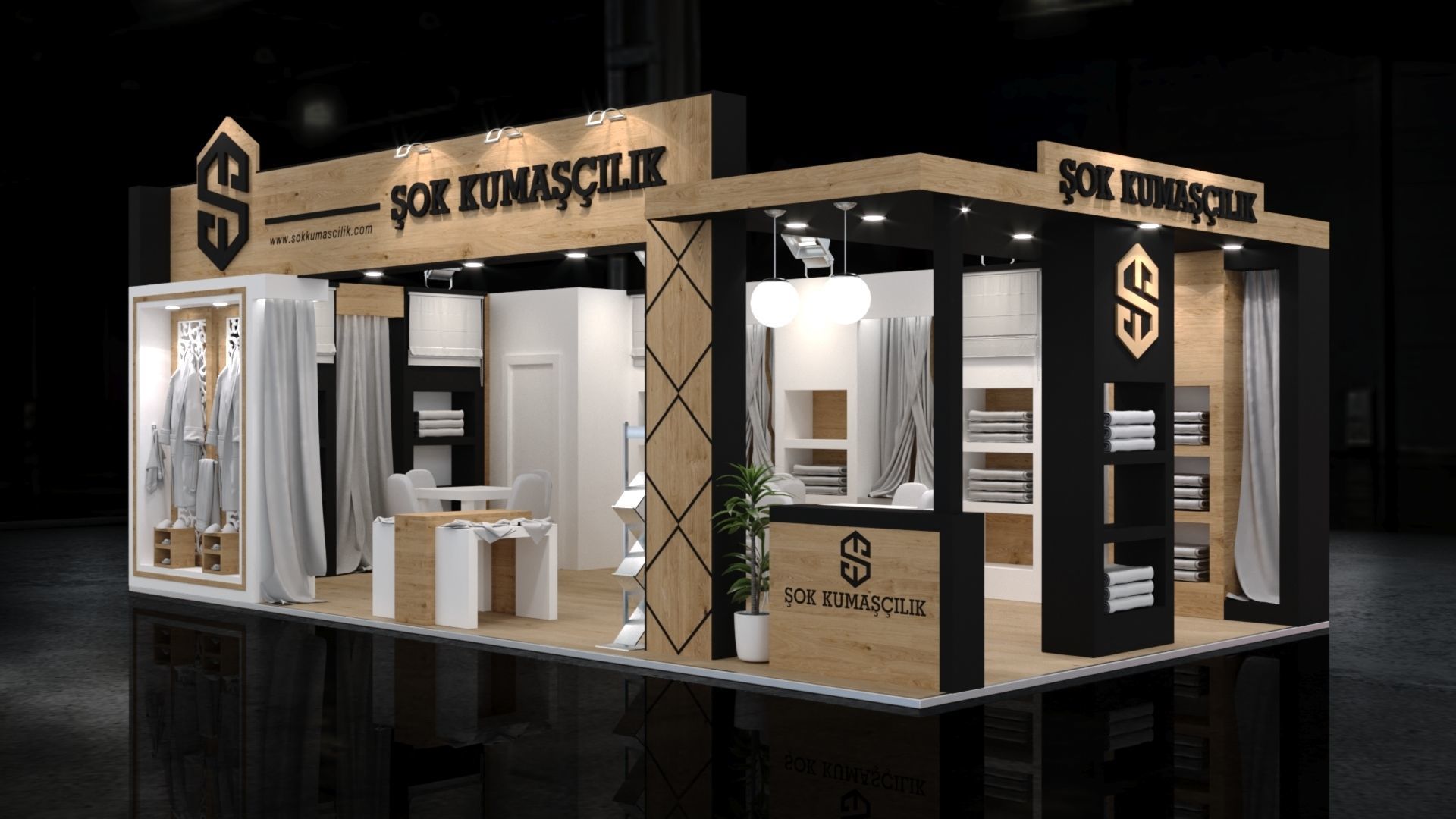 5x9 Textile Exhibiton Stand 3D Model 2 Sides Open Booth 3D model | CGTrader