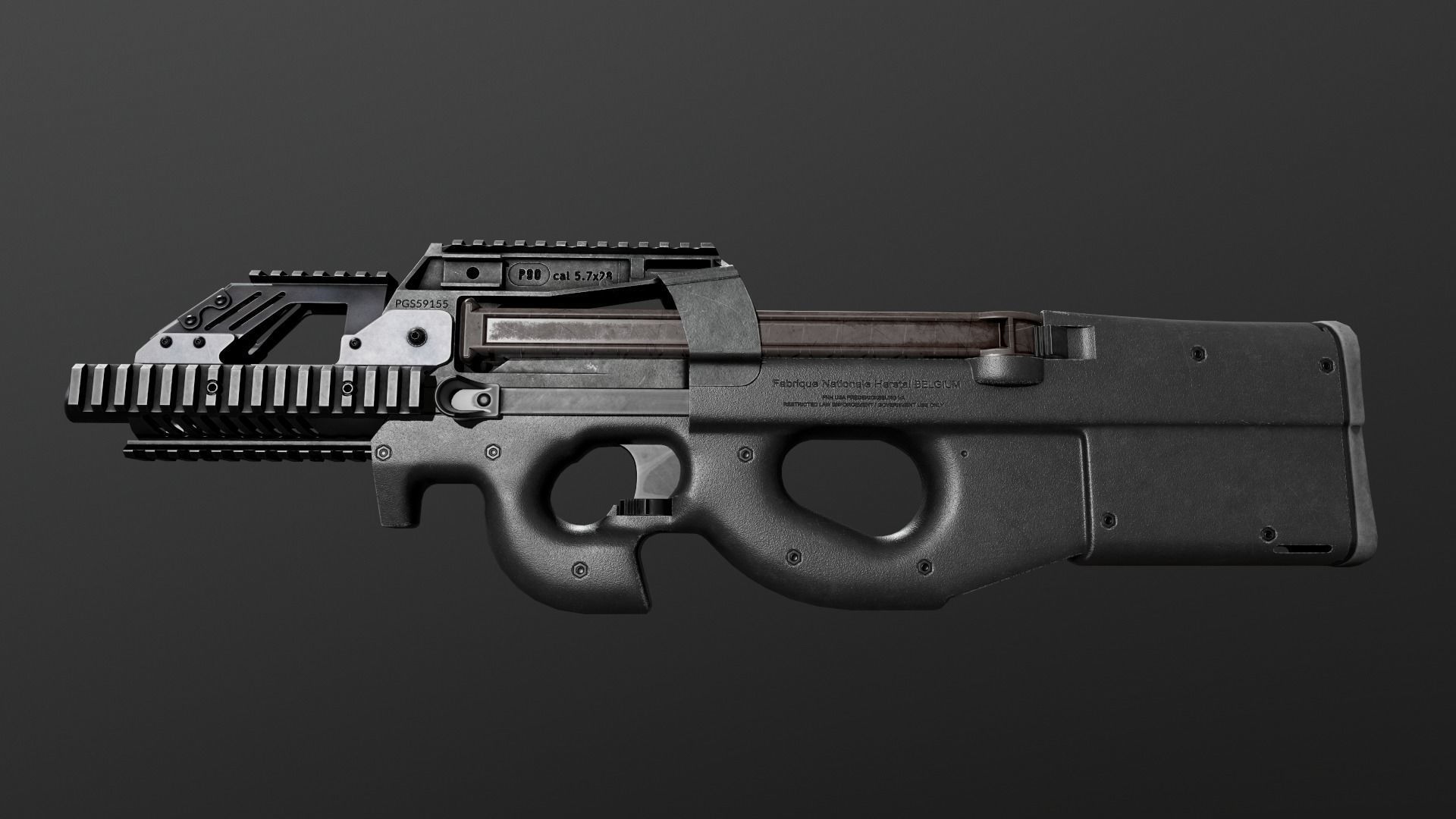 3D model FN P90 Sub Machine Gun VR / AR / low-poly | CGTrader