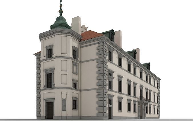 Mansion building early baroque style 3D model 3D model | CGTrader