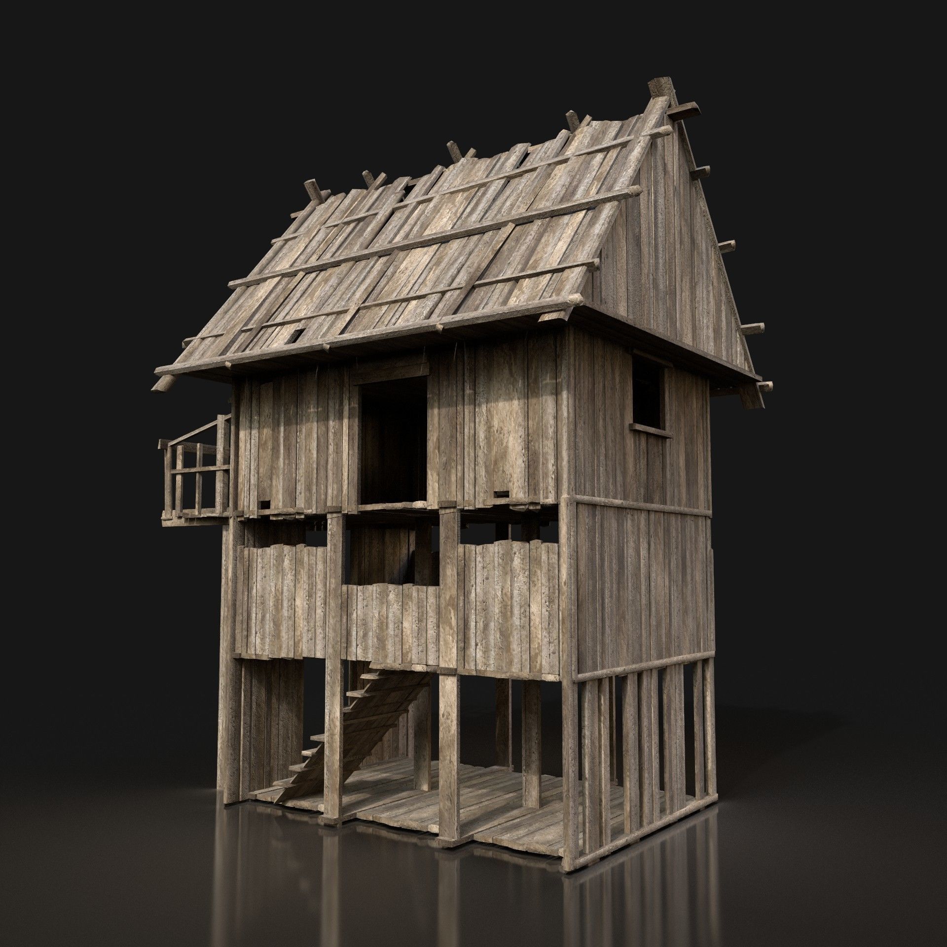 Next Gen AAA Wooden Settlement Scouttower Watchtower Viking free VR ...