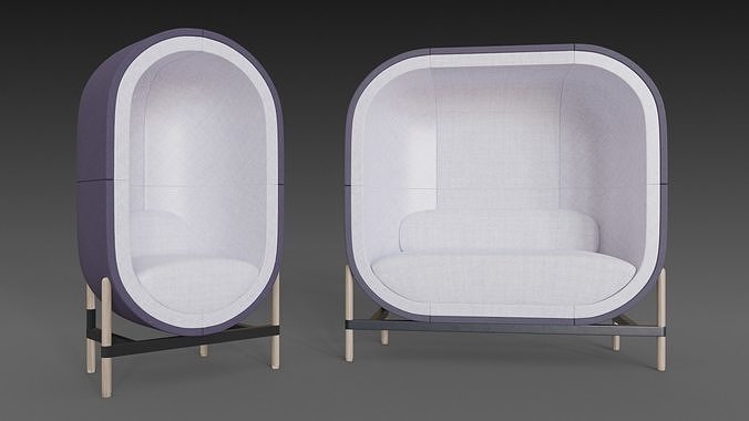Capsule chair sofa set 3D model | CGTrader