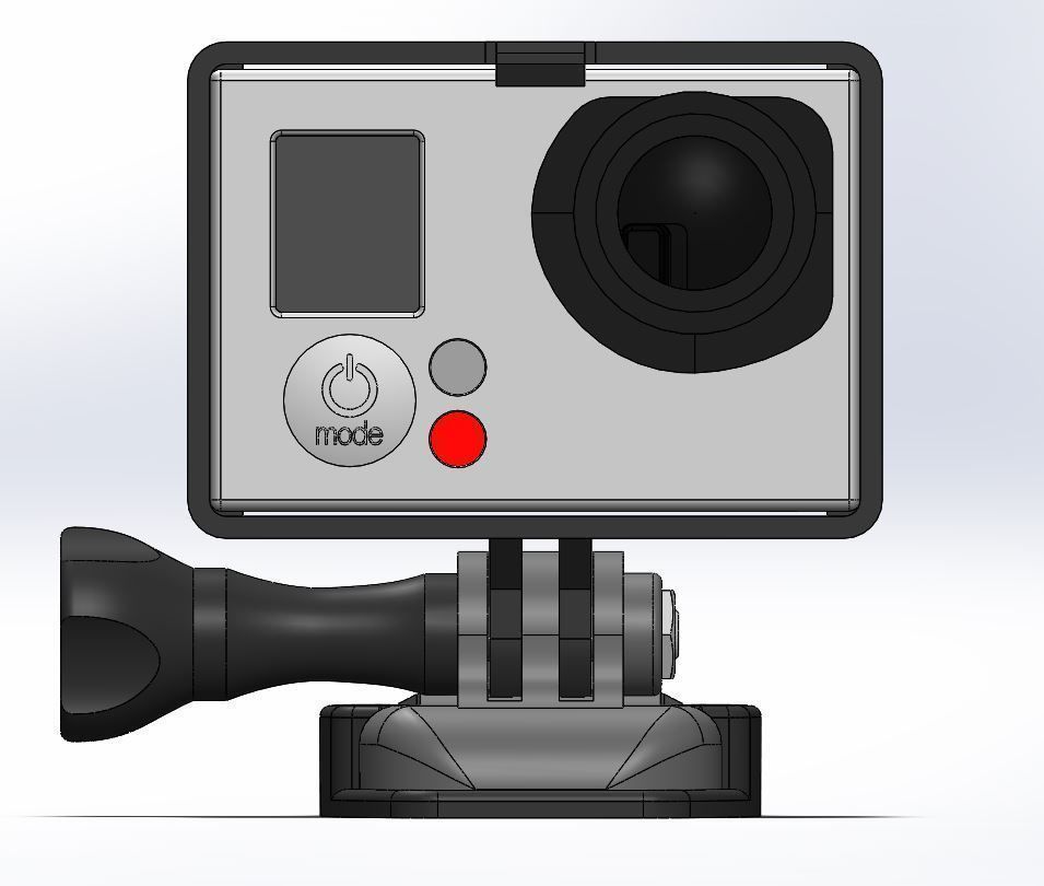 GoPro Camera flat mount 3D model 3D printable | CGTrader